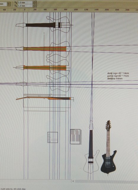 My version if Ibanez 8 string Iceman, reverse head - In Progress and ...