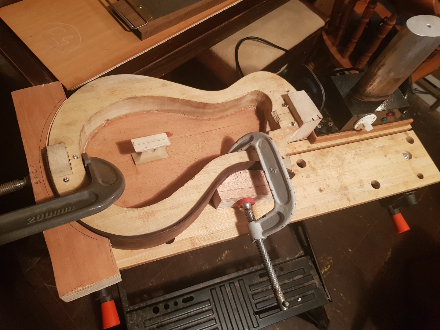 First acostic build, small body, wenge and sycamore - In Progress and ...