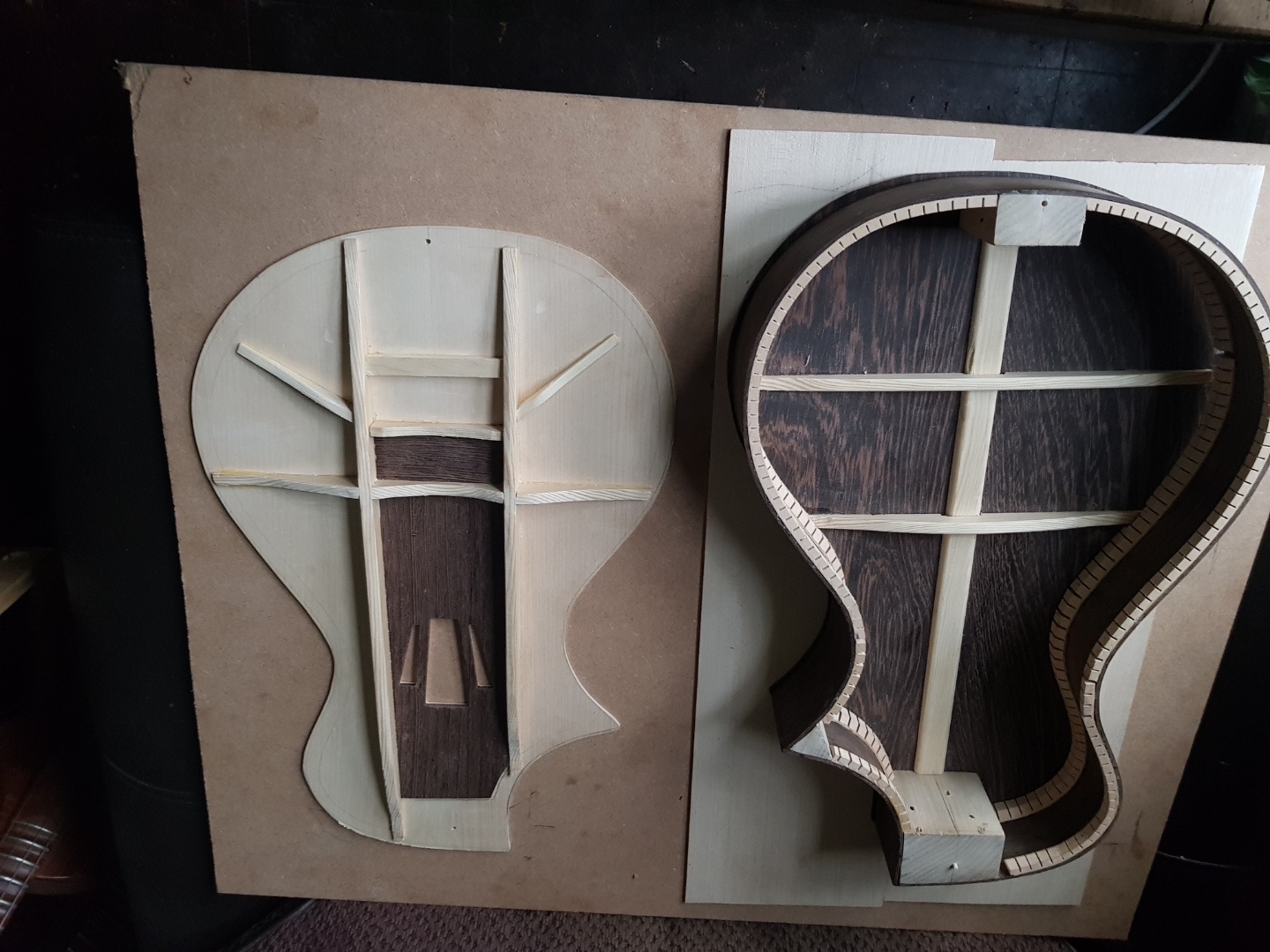 First acostic build, small body, wenge and sycamore - In Progress and ...